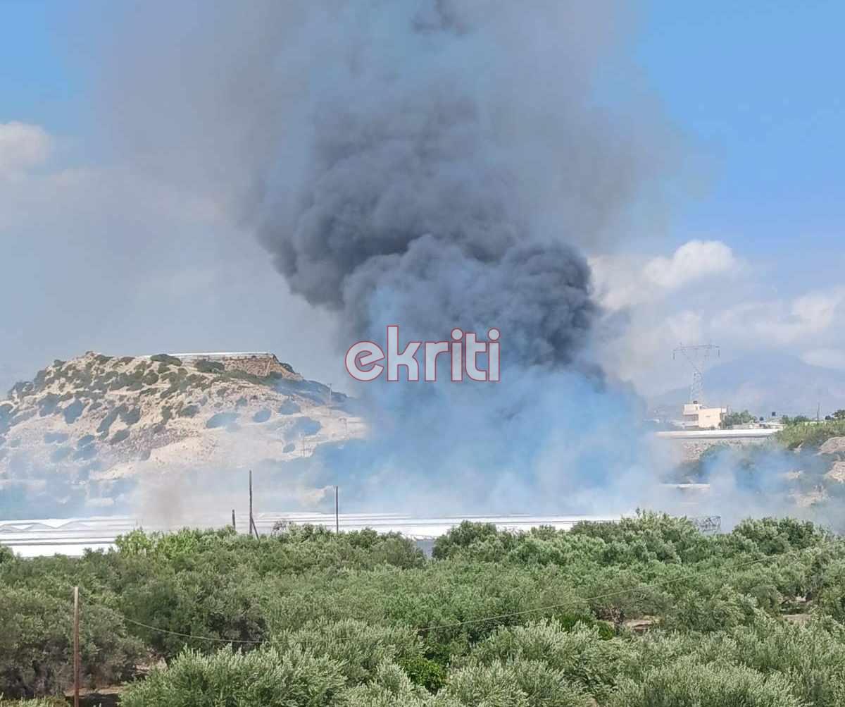 Κρήτη: Μεγάλη πυρκαγιά - Στις φλόγες και θερμοκήπια (Βίντεο) | ekriti.gr