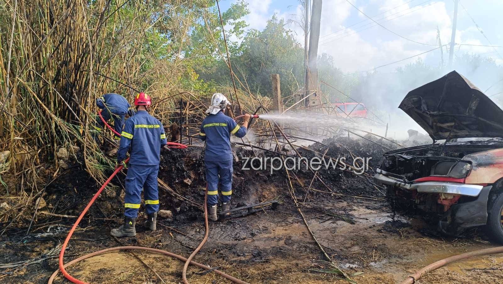 Κρήτη: Φωτιά έξω από εργοστάσιο της ΔΕΗ - Κάηκε αγροτικό (εικόνες ...