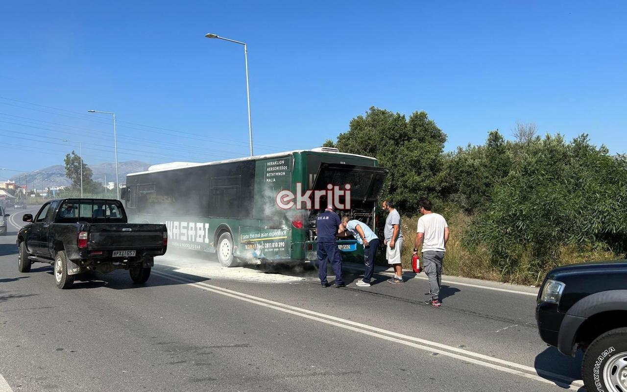 Ηράκλειο: Φωτιά σε λεωφορείο του Αστικού ΚΤΕΛ - Σώοι όλοι οι επιβάτες ...